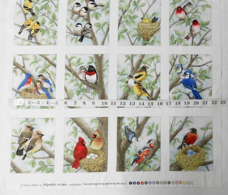 Birds in Tree Fabric Panel 2748-12 Block Panel Approx - Etsy