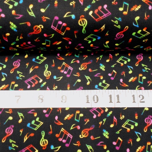 Rainbow Musical Notes Black - Etsy