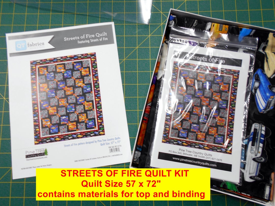 Streets of Fire Quilt Kit 5705/pattern and Materials/fabrics for Quilt Top and Binding/quilt Top ...