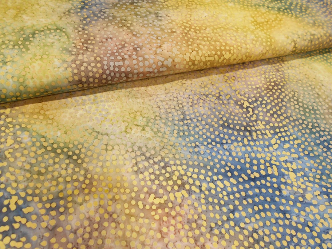 Batik Fabric #5901/yellow Dark Dusty Mauve Pink Blue Green Gold Circle ...