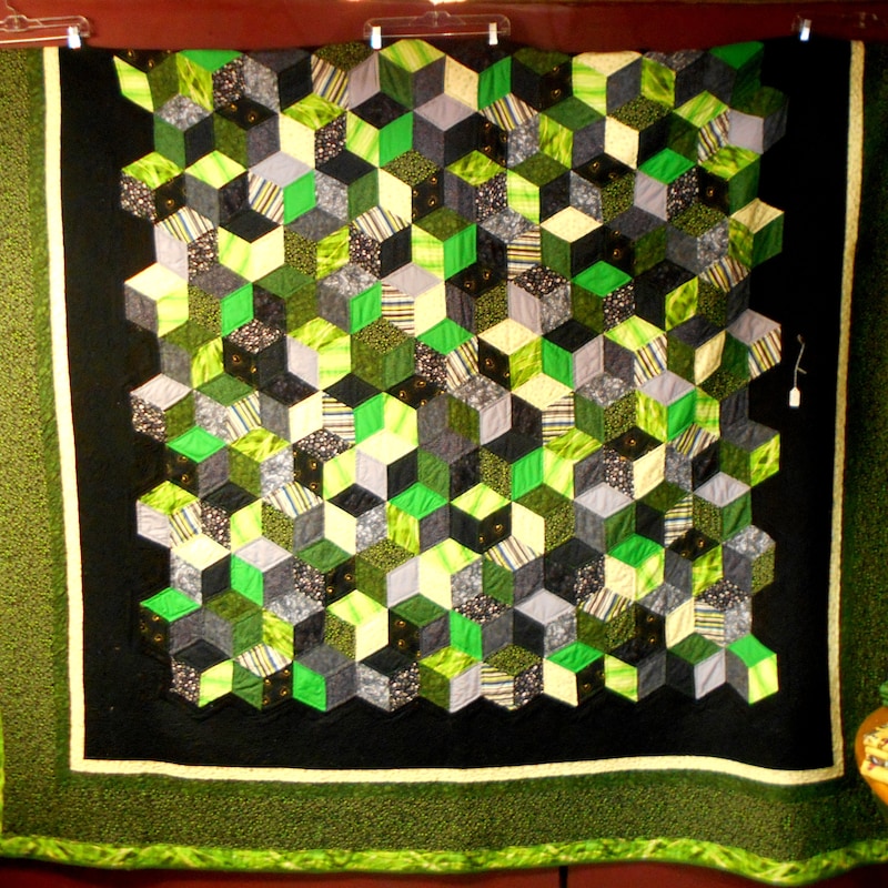 Green Black Quilt - Etsy