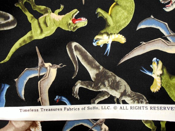 Realistic Dinosaur Fabric