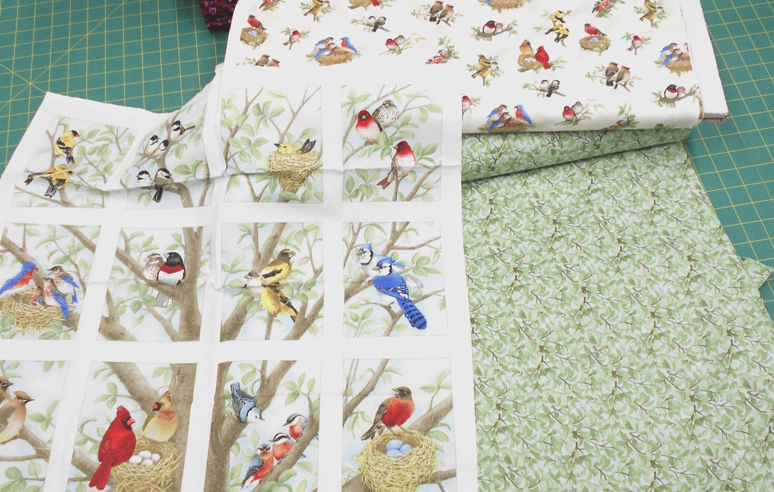 Birds in Tree Fabric Panel 2748-12 Block Panel Approx - Etsy