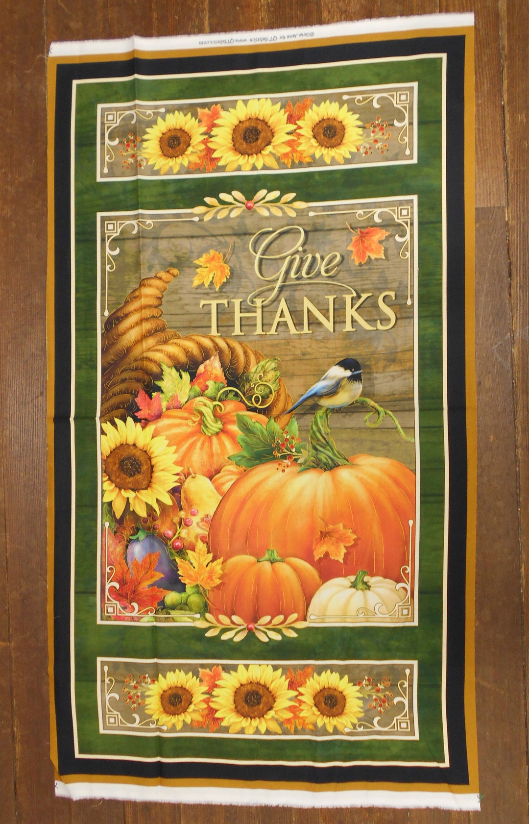 Always Give Thanks Fabric Panel #5248/approx 24x42"/pumpkins Fall ...