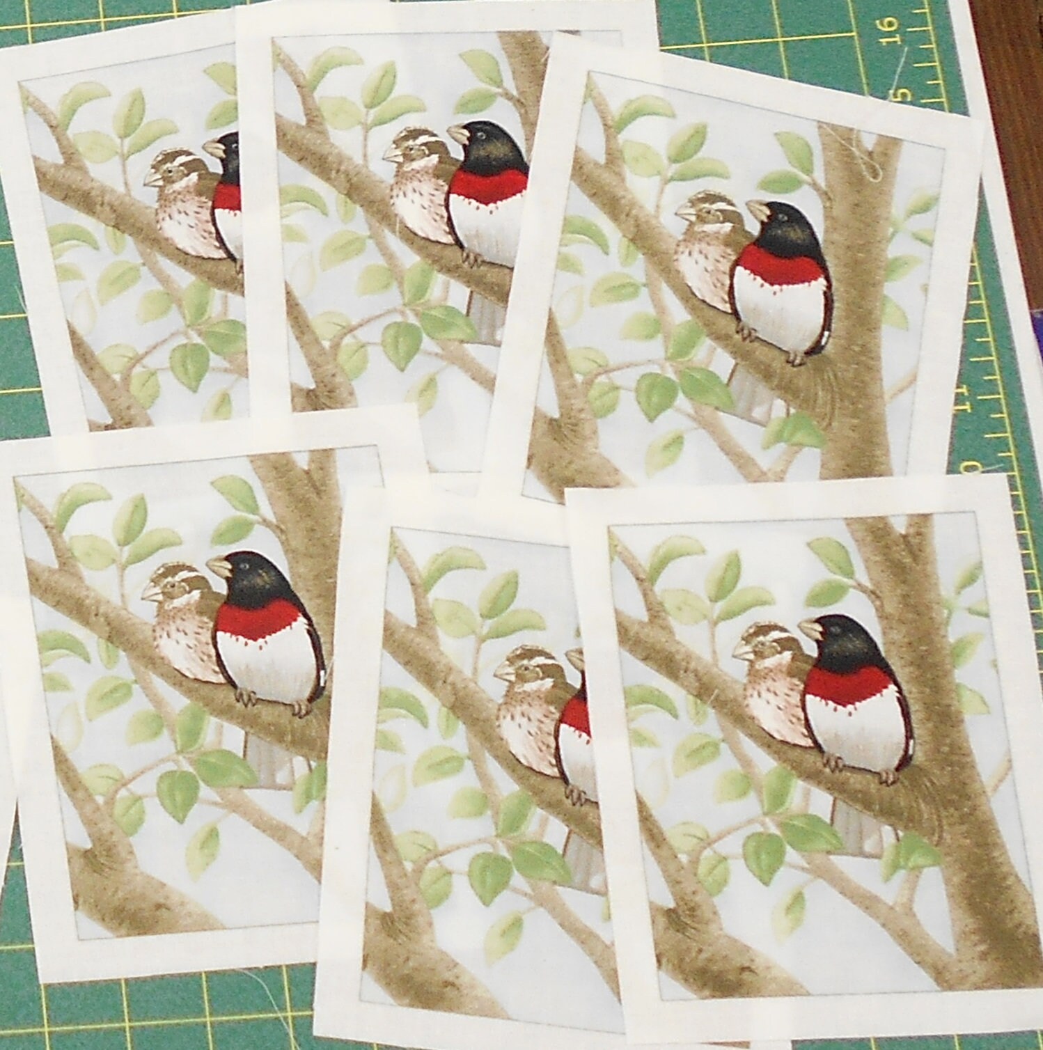 Birds in Tree Fabric Blocks-choose a Bird, Get a Set of 6 the Same ...