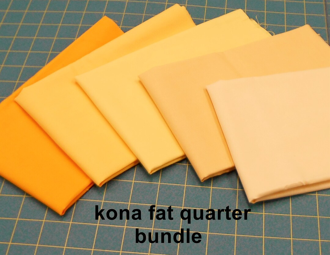 KONA Cotton Solid Fabric-5pc Fat Quarter Bundle Yellow Colorway/banana ...