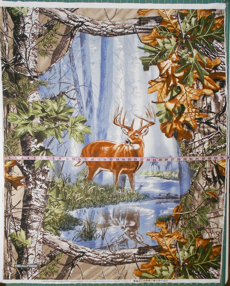 Fabric Realtree heritage White Tailed Deer Panel - Etsy
