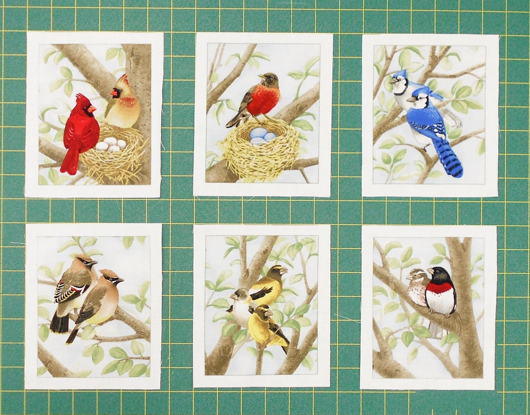Birds in Tree Fabric Blocks-choose a Bird, Get a Set of 6 the Same ...