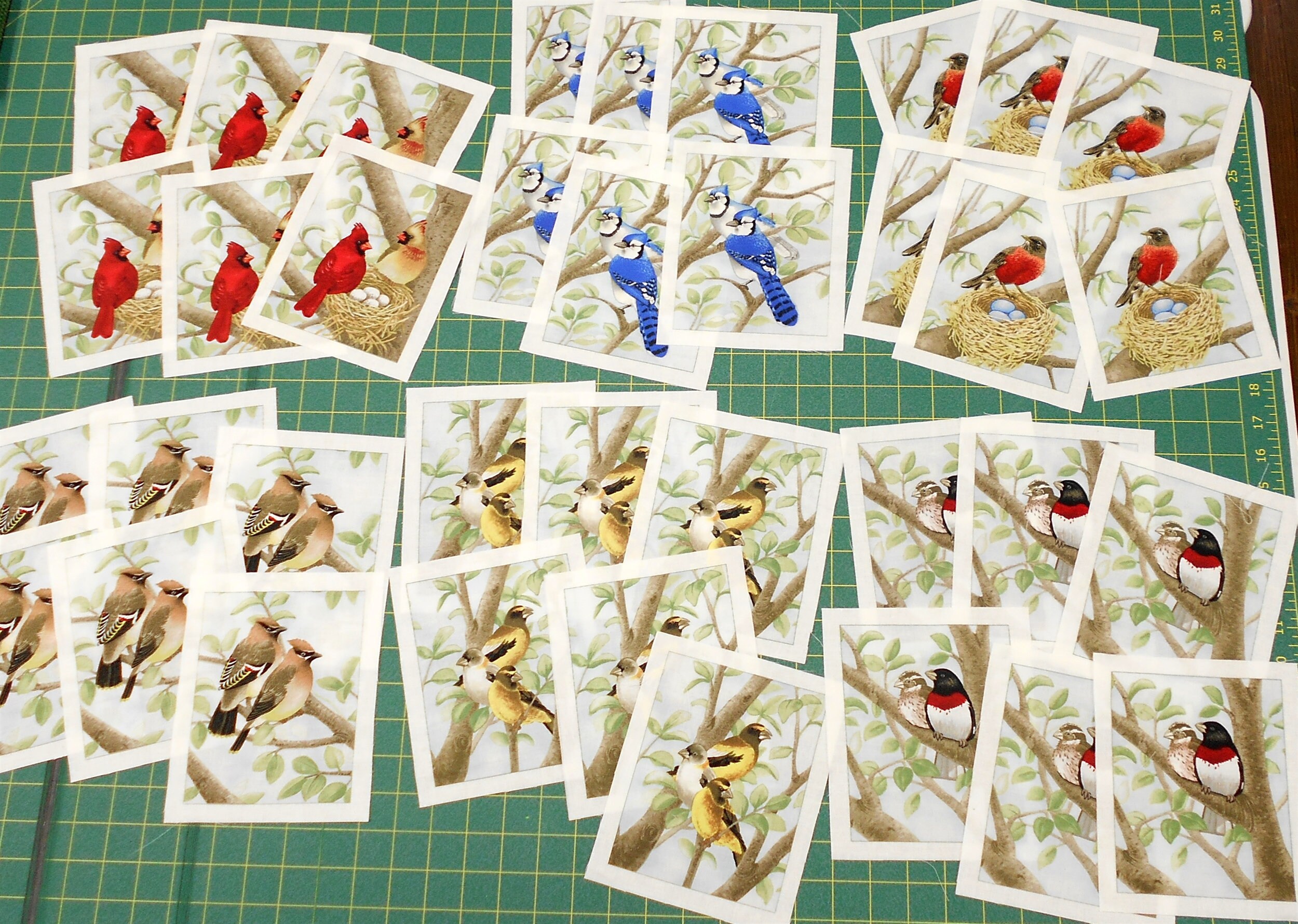 Birds in Tree Fabric Blocks-choose a Bird, Get a Set of 6 the Same ...