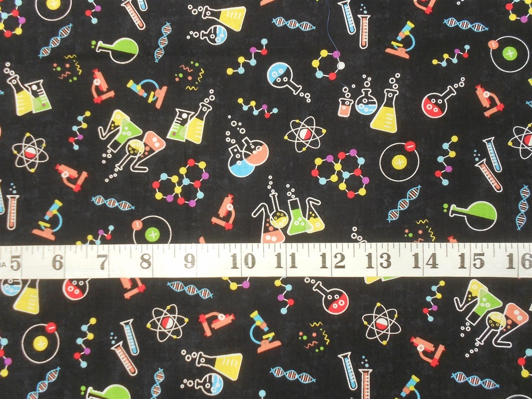 Fabric-1/2 ou 1yd piece 4735 Black Science Lab/par Edward - Etsy France