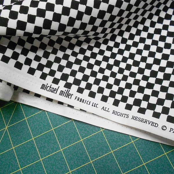 Black and White Check Fabric - Etsy
