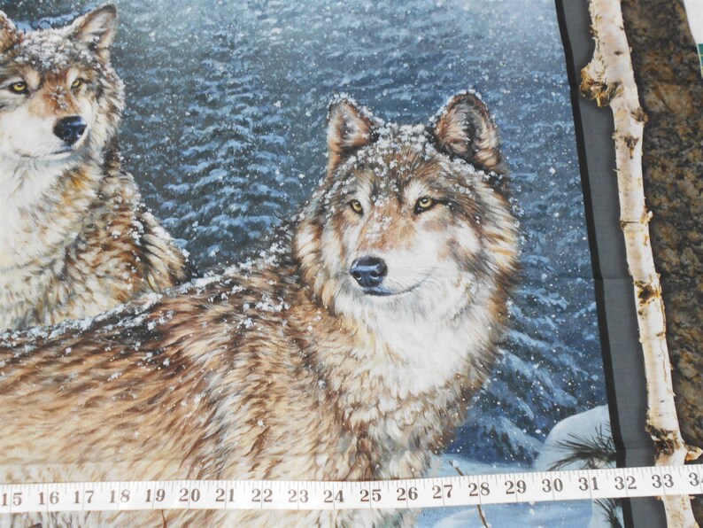 Wolf/wolves Fabric Panel/approx. 36x42 Wild Wings Wolf - Etsy