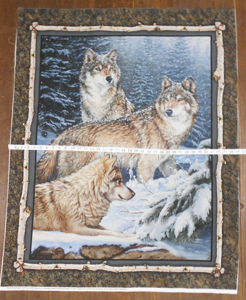 Wolf/wolves Fabric Panel/approx. 36x42 Wild Wings Wolf - Etsy