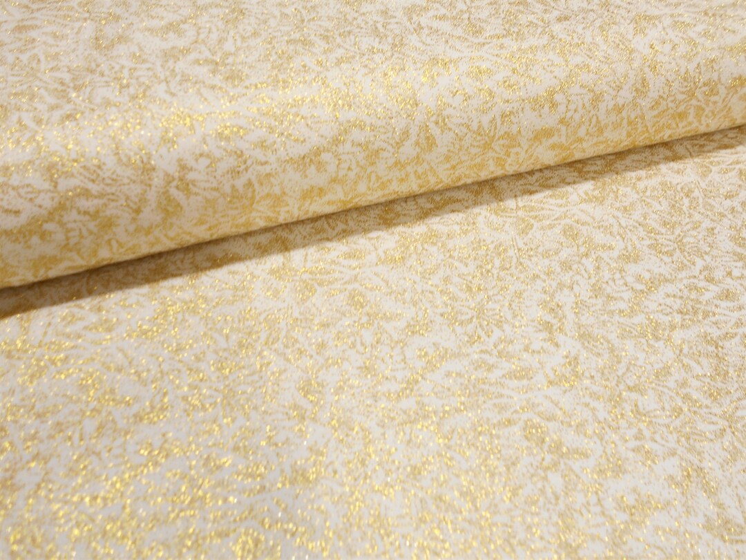 Twinkle #5638 (lots of Gold Glitter on White) Fairy Frost Fabric ...