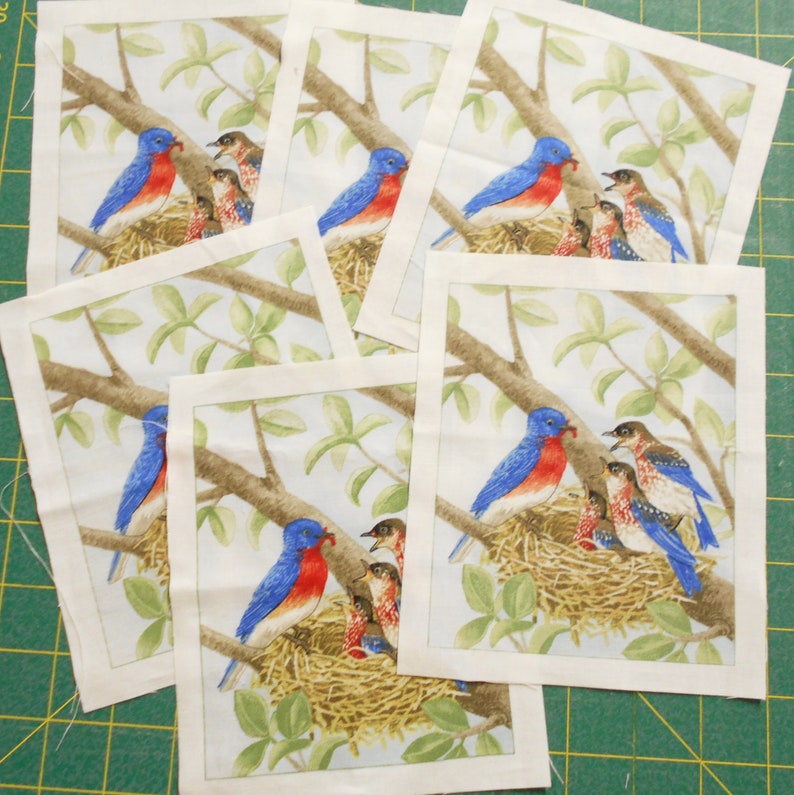 Birds in Tree Fabric Blocks-choose a Bird, Get a Set of 6 the Same ...