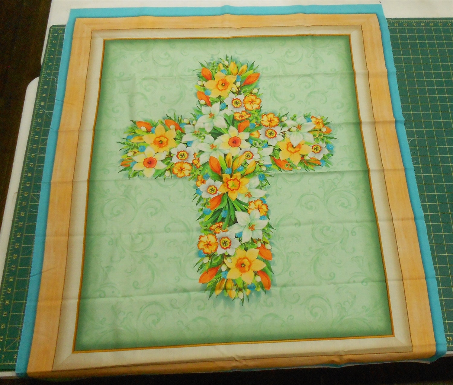 Easter Cross Floral Fabric Panel-easter - Etsy