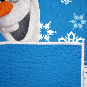 Frozen/olaf Snowman Quilt - Large Lap/twin 64" X 80" (light Blue/dark ...