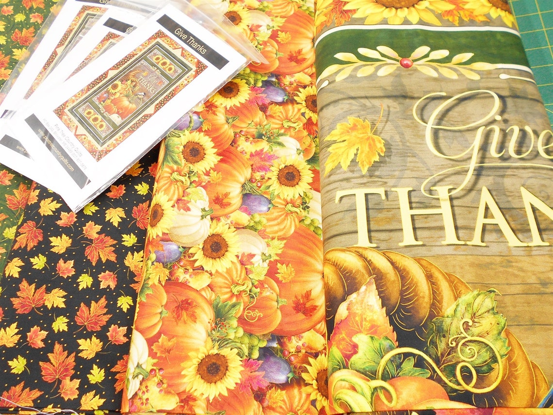 Always Give Thanks Fabric Panel #5248/approx 24x42"/pumpkins Fall ...