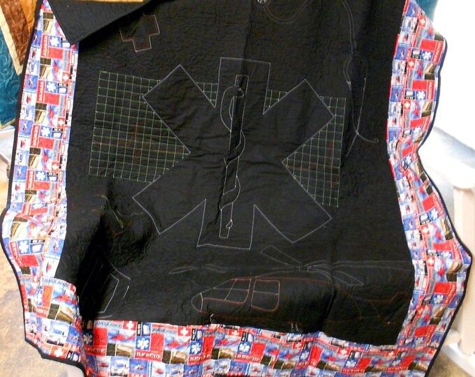 Emt/ems/paramedic/medical Lap Quilt- One of a Kind 57" X 65" -ambulance ...