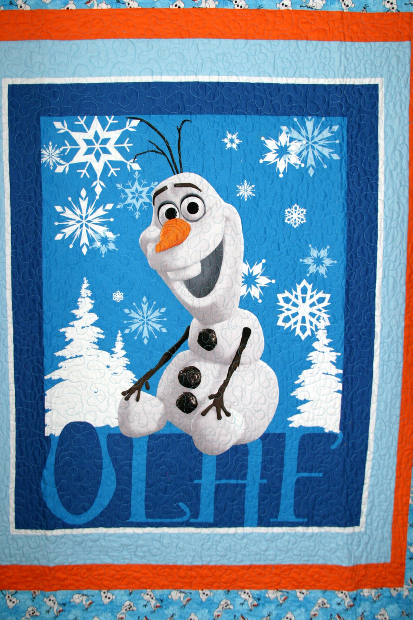 Frozen/olaf Snowman Quilt Large Lap/twin 64 X 80 - Etsy