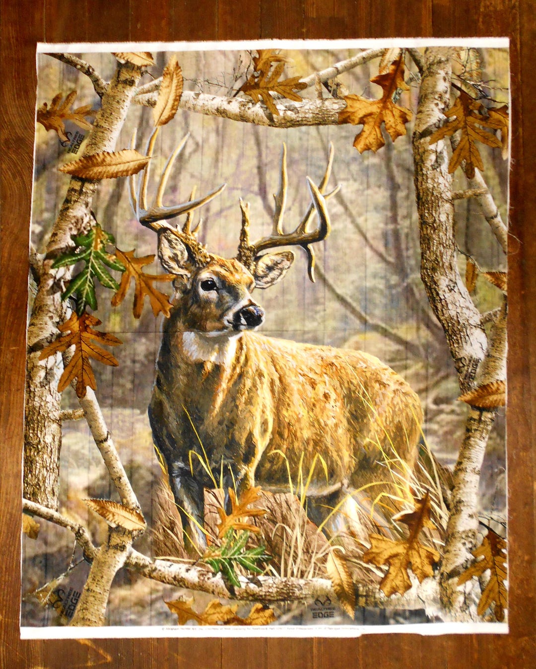 Nontypical White Tailed Deer Fabric Panel/realtree Edge Plank #5883 ...