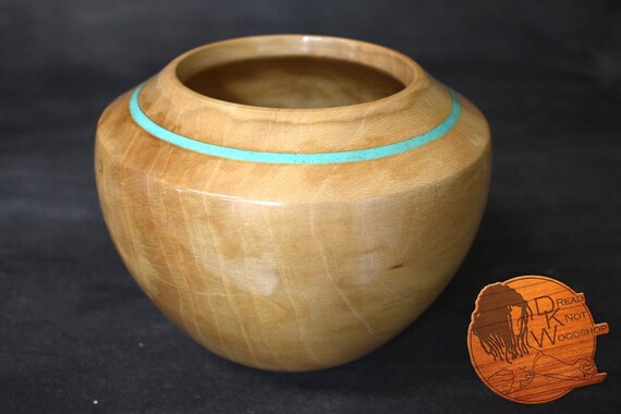 Sycamore Vessel With Turqouise Inlay - Etsy