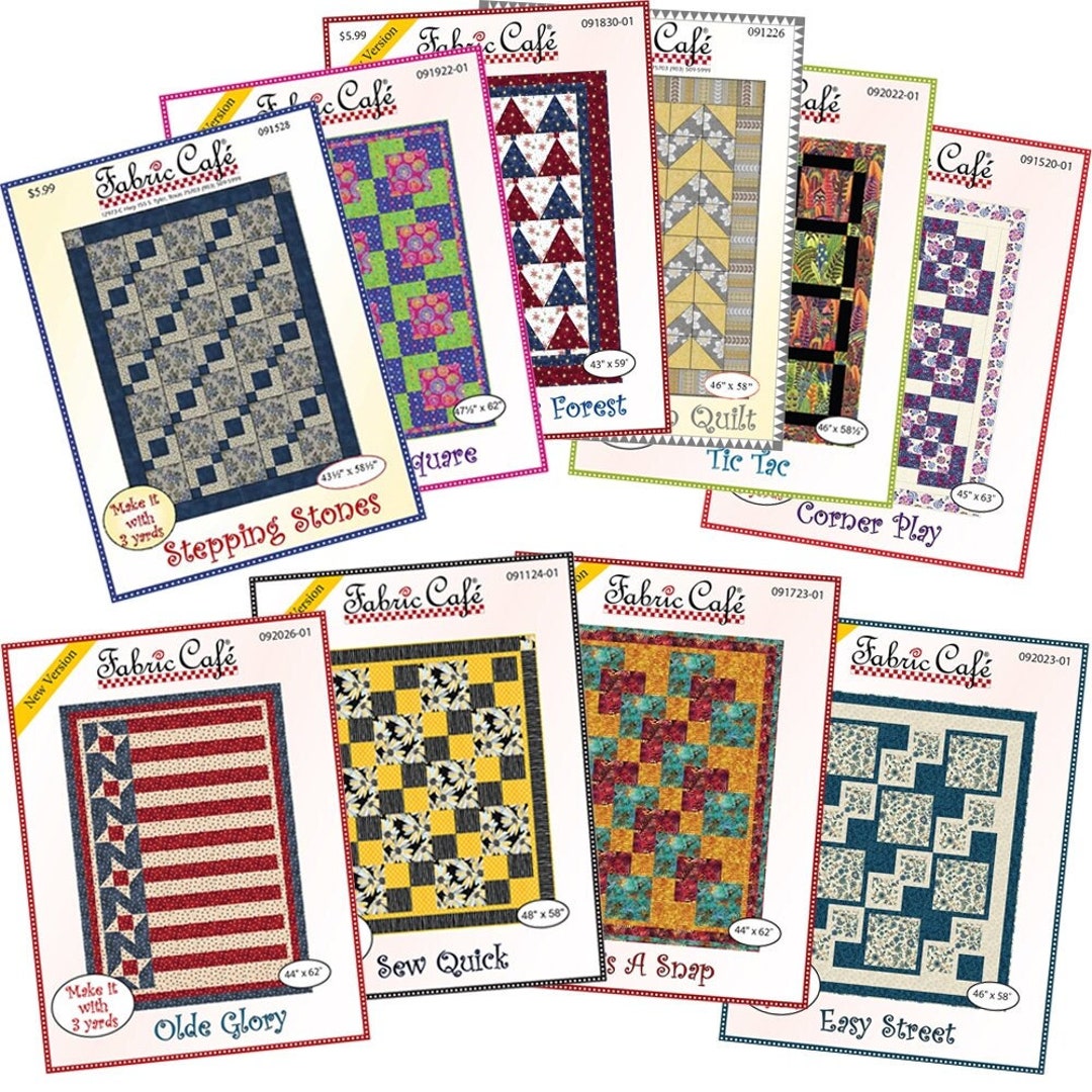 3 Yard Quilt Patterns by Fabric Cafe - Etsy