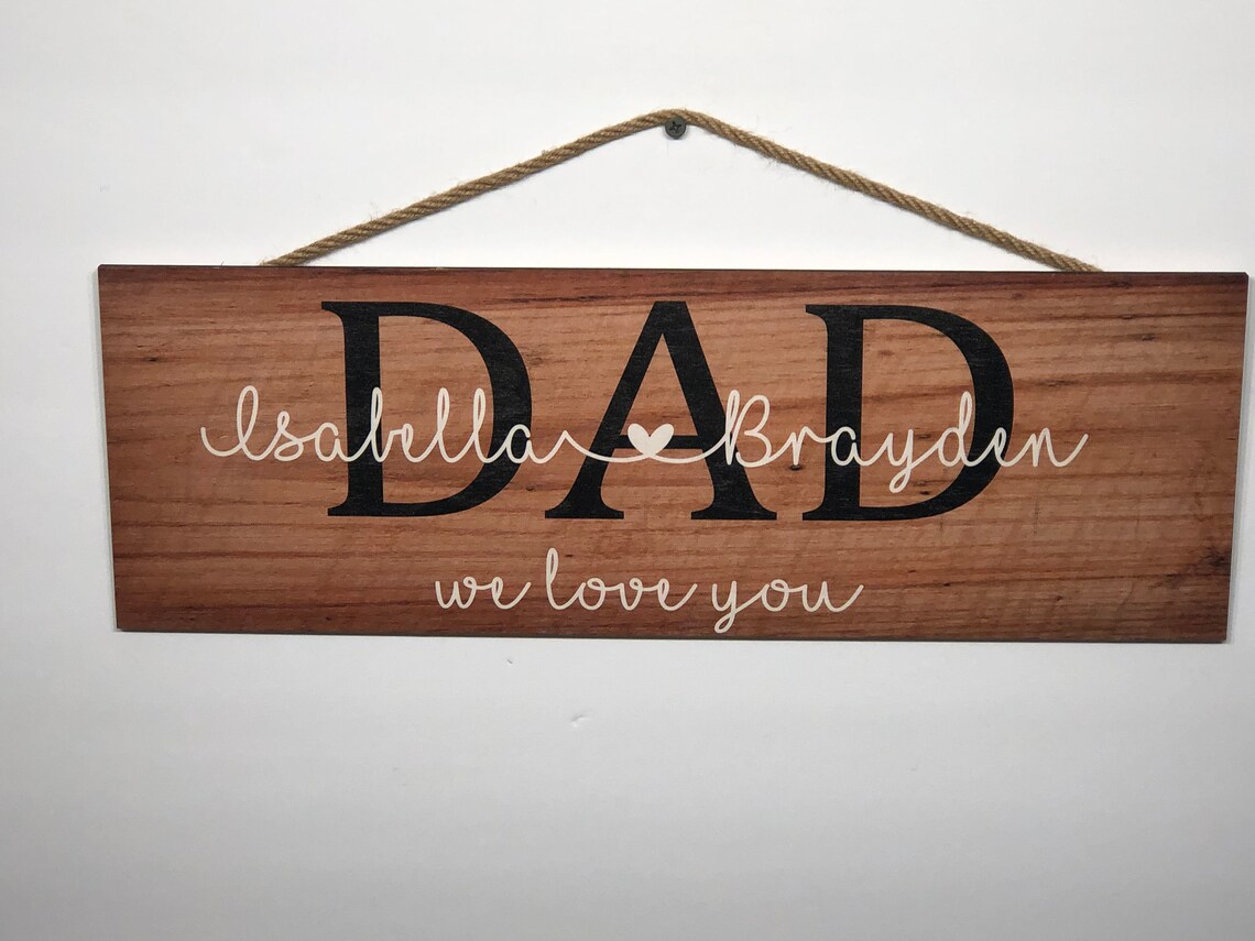 Fathers Day Personalized Rustic Sign for Dad 6x18 | Etsy