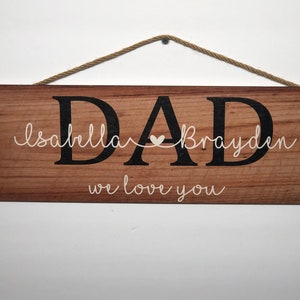 Fathers Day, Personalized Rustic Sign for Dad, 6x18", Gift From Kids ...