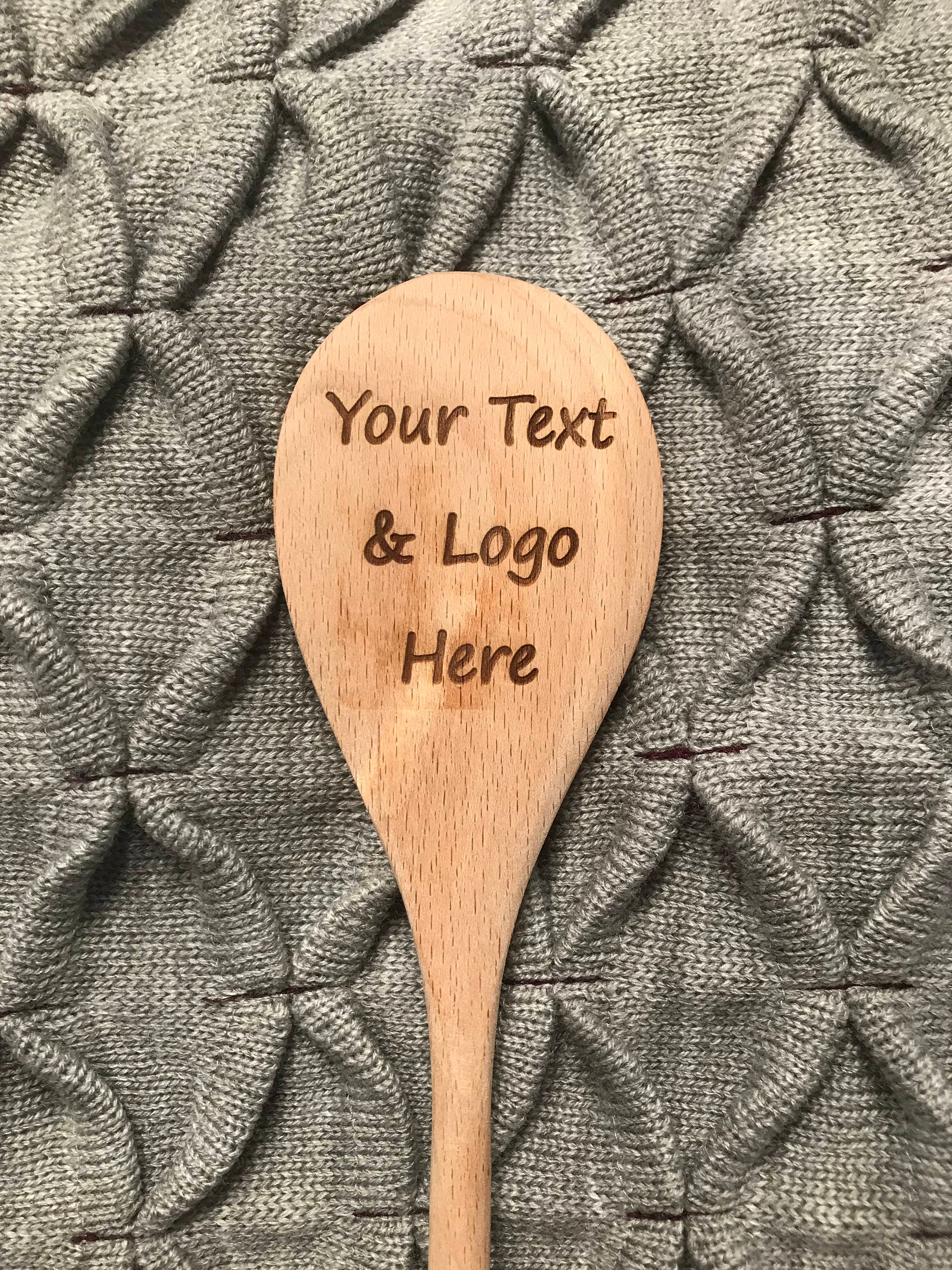 Personalized Wooden Spoon Set of 2 Laser Engraved Kitchen & Dining Home ...