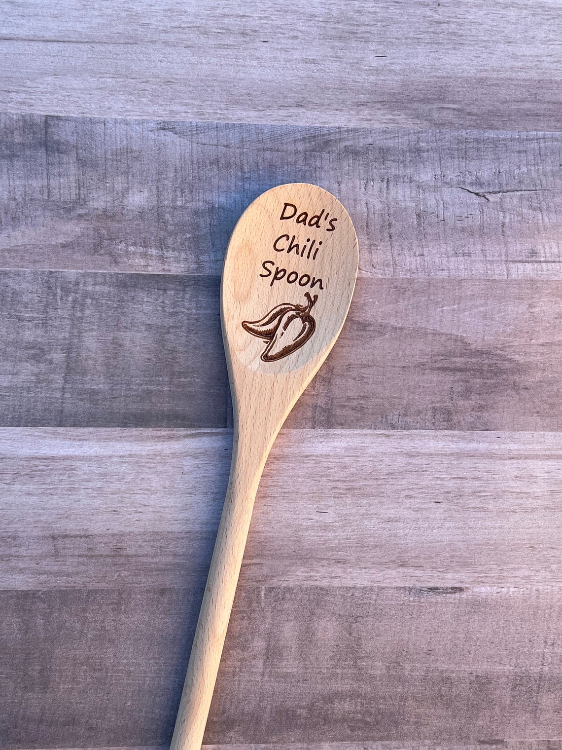 Dad's Chili Spoon Laser Engraved Wooden Cooking Spoon - Etsy