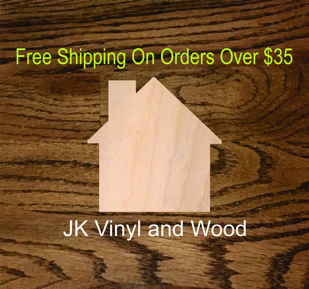 Basic House Wood Cutout, Home Laser Cut Wood Piece, A401 - Etsy
