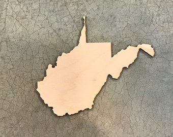 Unfinished Wooden West Virginia Shape State Craft up to - Etsy