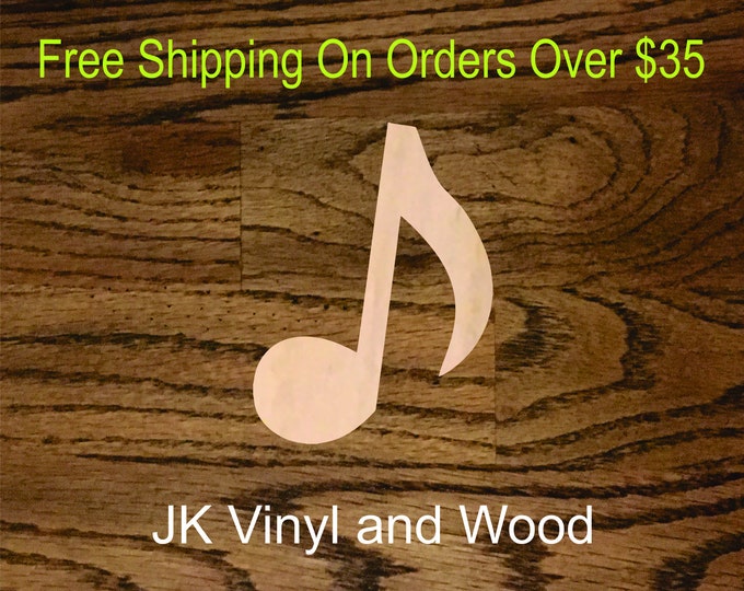 Eighth Music Note Wood Cutout, Musical Laser Cut Wood, A427 - Etsy