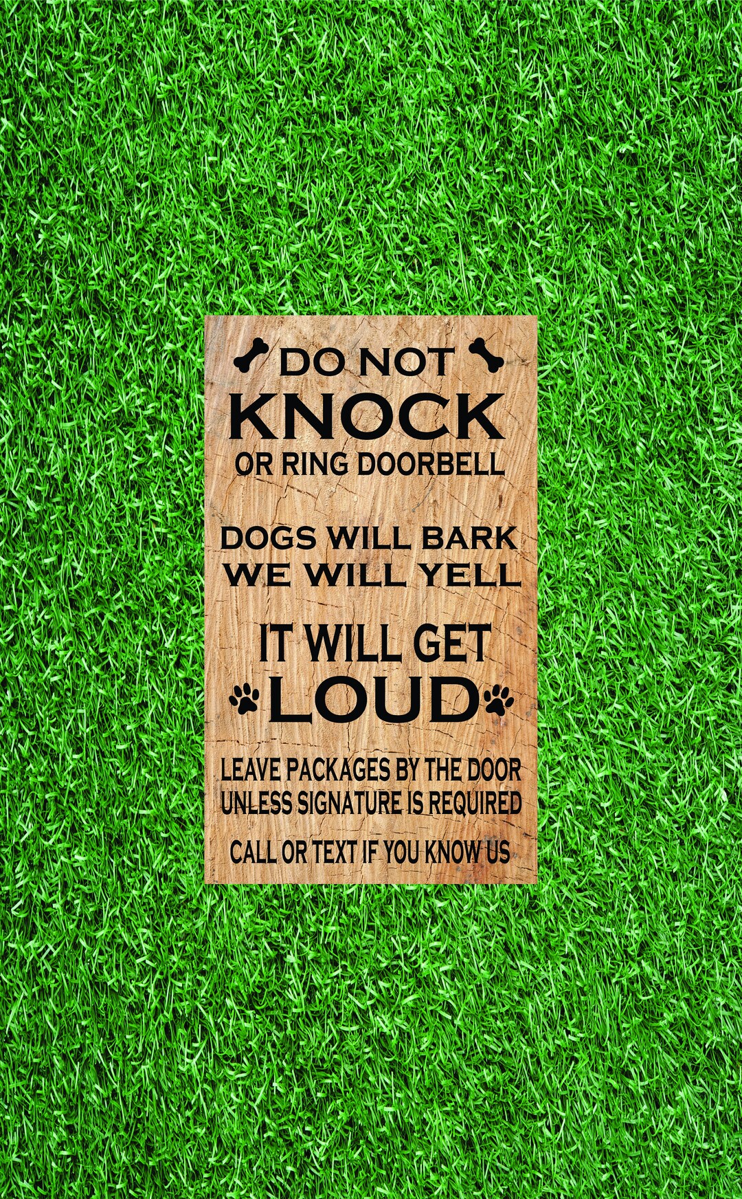 Do Not Knock, Dogs Will Bark, It Will Get Loud, No Soliciting, Wooden ...