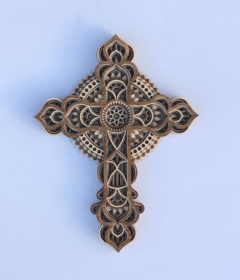 Beautiful 6 Layered Wooden Cross Mandala Wall Hanging 3D - Etsy