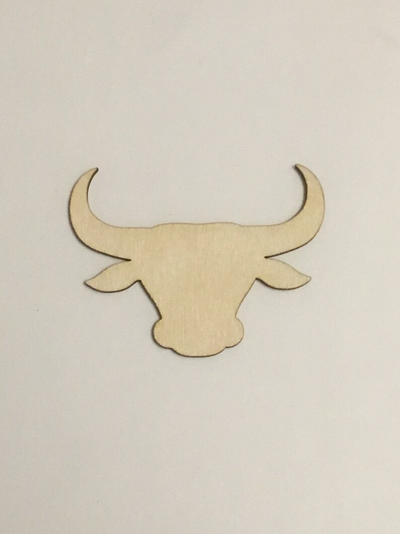 Bull Head, Wooden Longhorn, Laser Cut Wood, Craft Supplies, A181 - Etsy