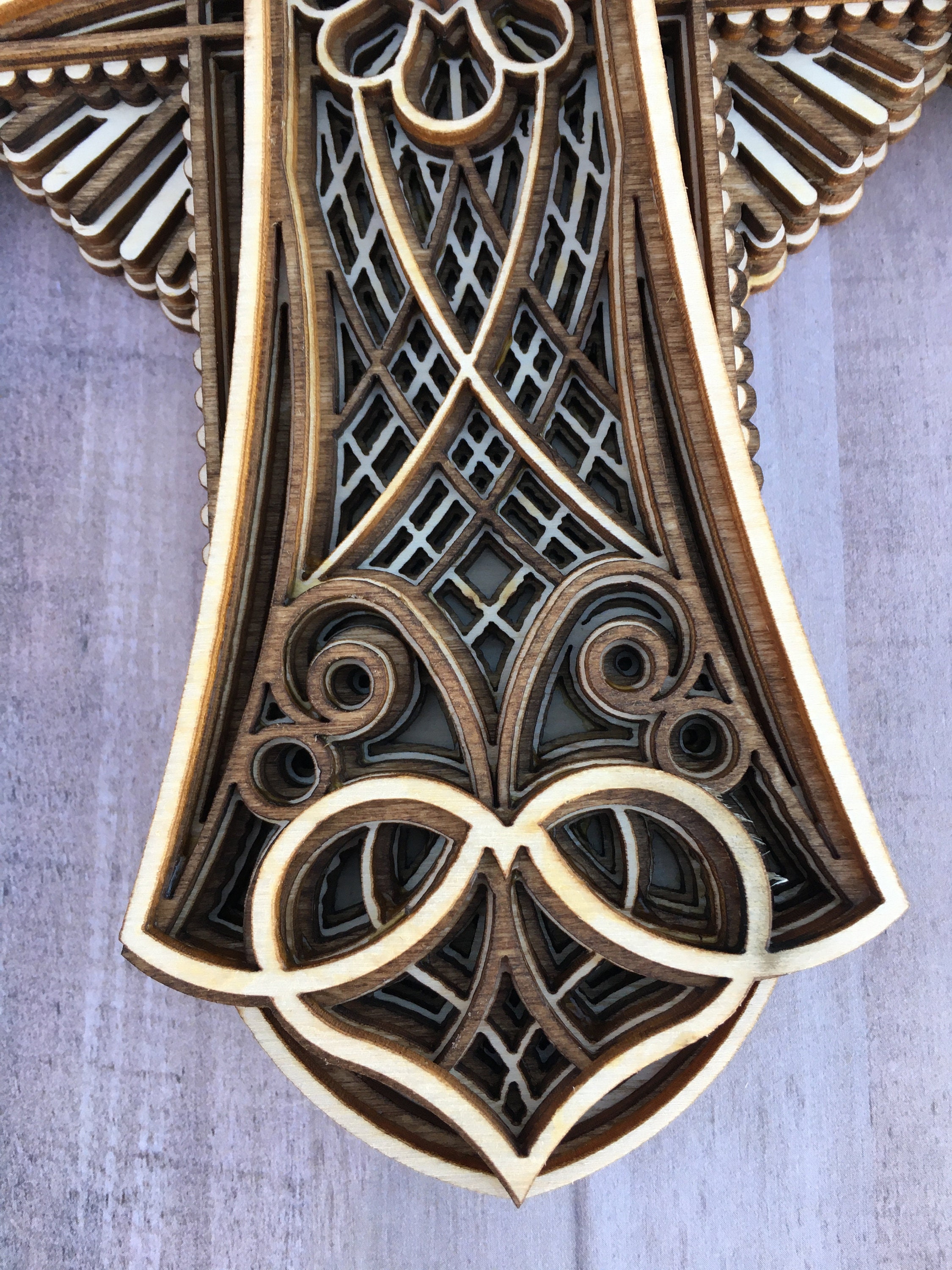 Beautiful 7 Layered Wooden Cross Wall Hanging Laser Cut Wood - Etsy