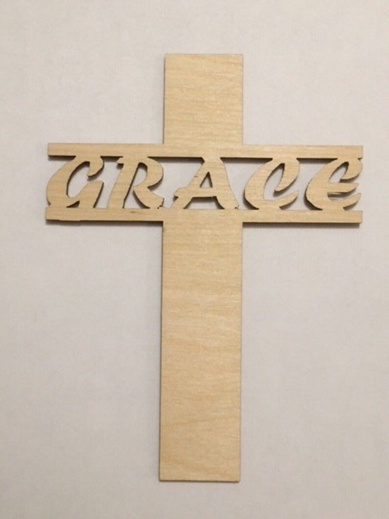Grace Cross, Wooden Cross Laser Cut Cross Home Decor Christmas Gift ...