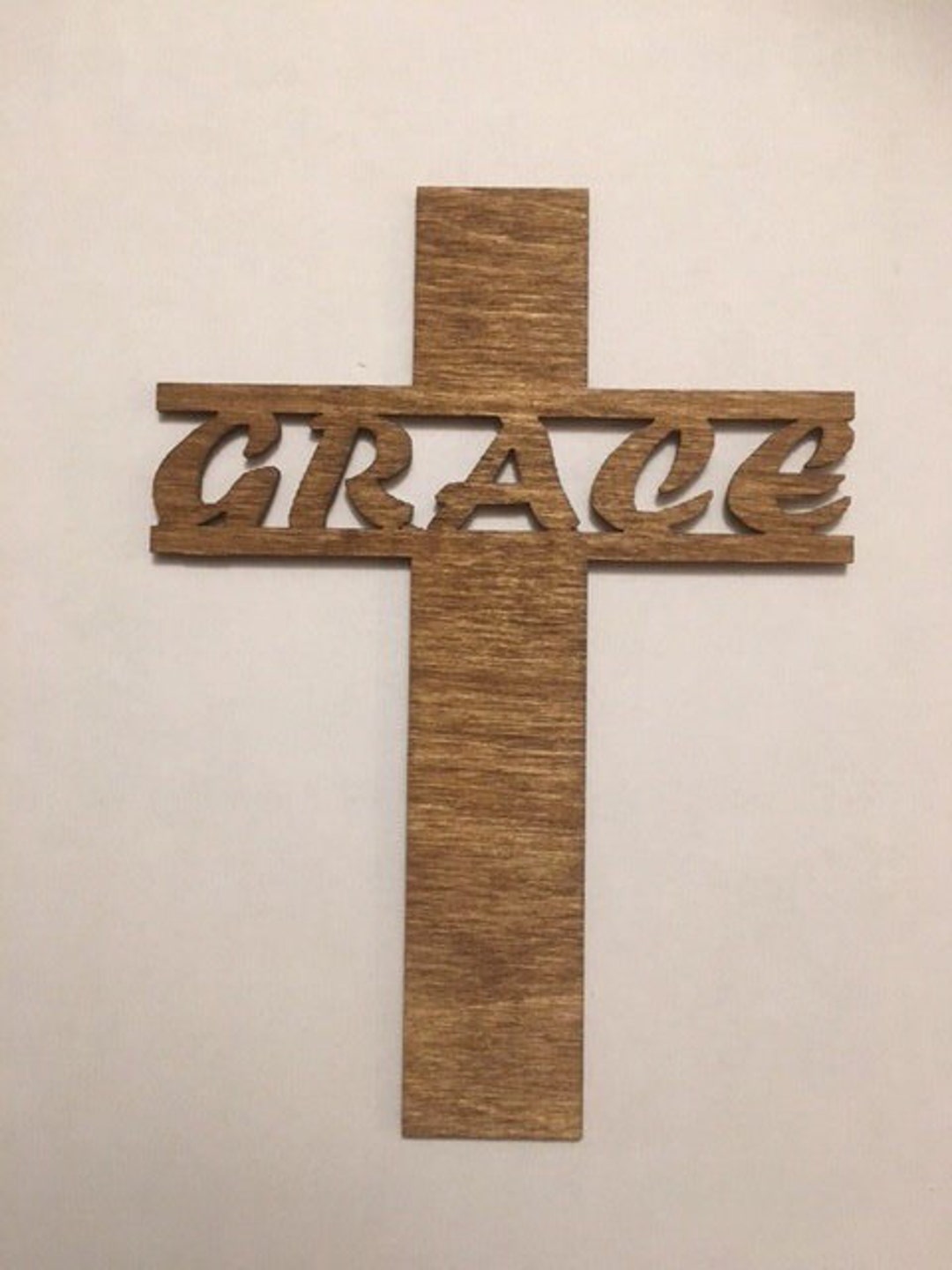 Grace Cross, Wooden Cross Laser Cut Cross Home Decor Christmas Gift ...
