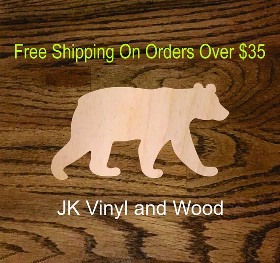 Black Bear Wooden Cutout Laser Cut Wood A155 | Etsy