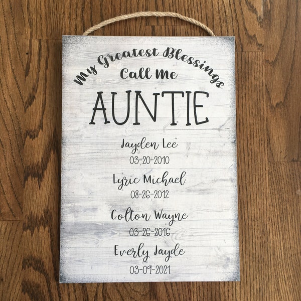 Aunt Sign - Etsy