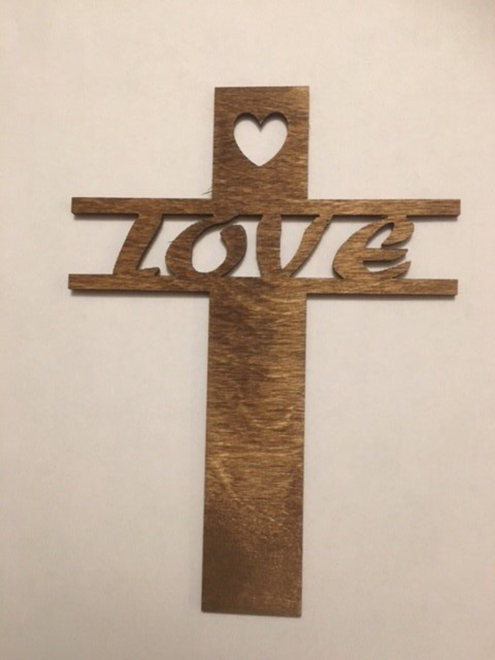 Love Cross, Wooden Cross Laser Cut Cross Home Decor Christmas Gift ...