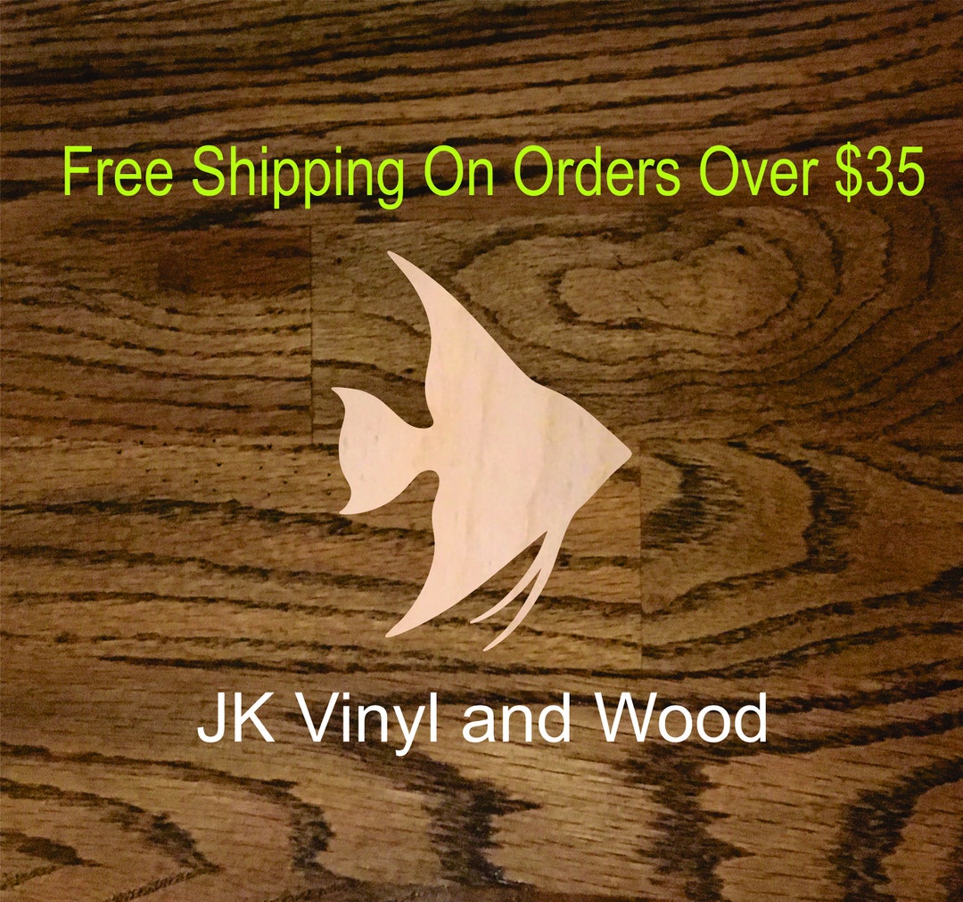 Angel Fish Wooden Cutout, Laser Cut Wood. A090 - Etsy