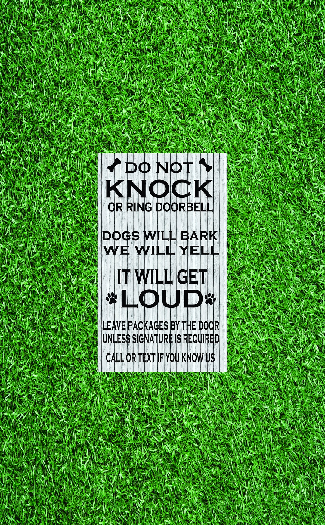 Do Not Knock, Dogs Will Bark, It Will Get Loud, No Soliciting, Wooden ...