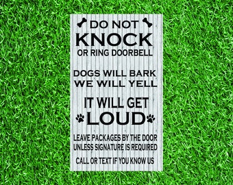 Wall Décor Do Not Knock It Will Get Loud Dogs will Bark P329 No ...