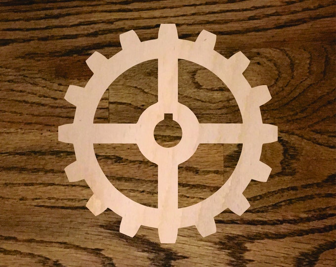 Wooden Gear Cutout, Laser Cut Wood, A003 - Etsy