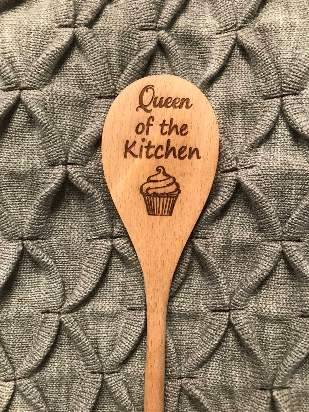 Queen of the Kitchen Wooden Spoon, Laser Engraved Wooden Cooking Spoon ...