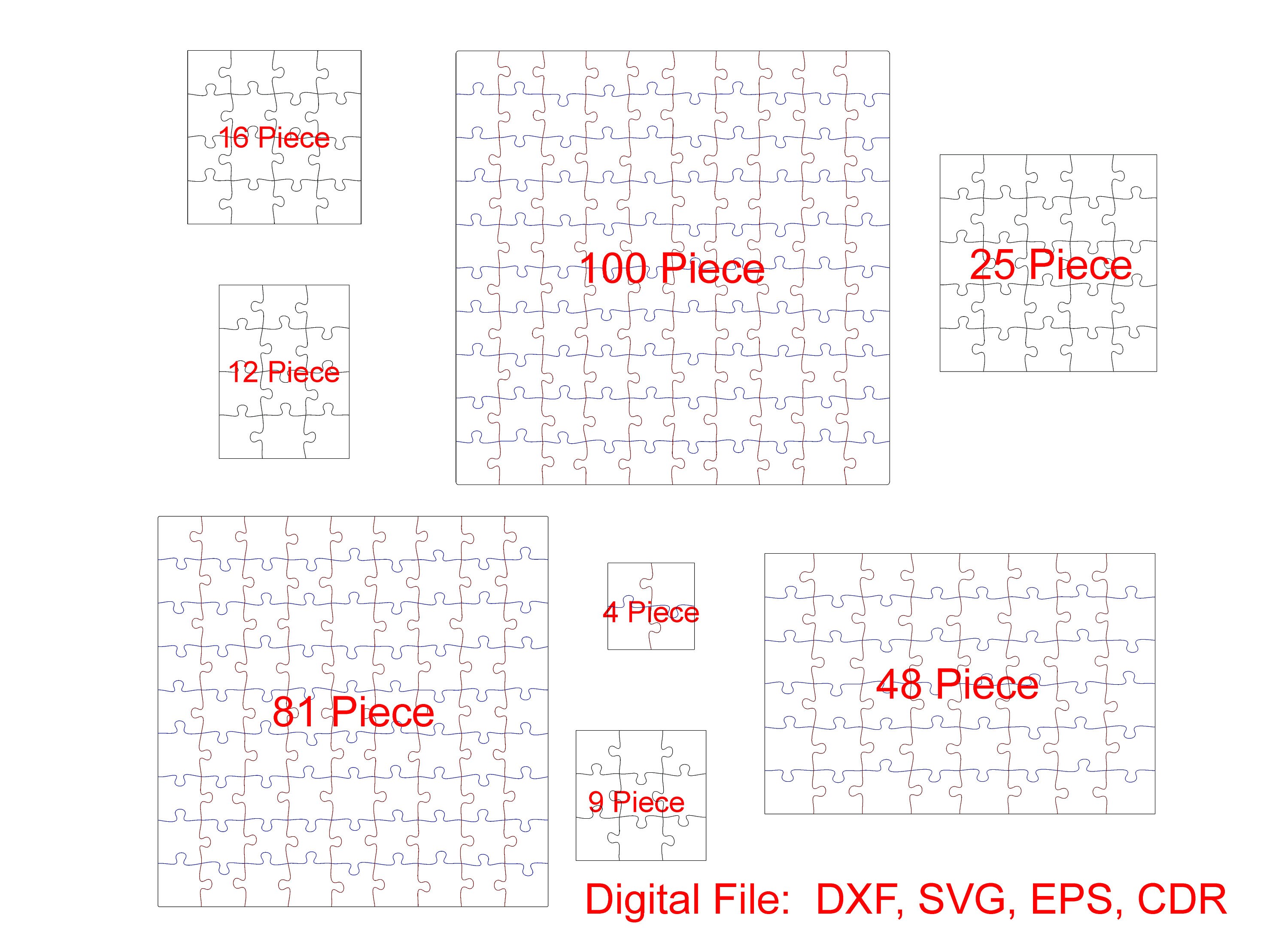 Puzzle SVG DXF CDR Templates Laser Cut Jigsaw Puzzle - Etsy