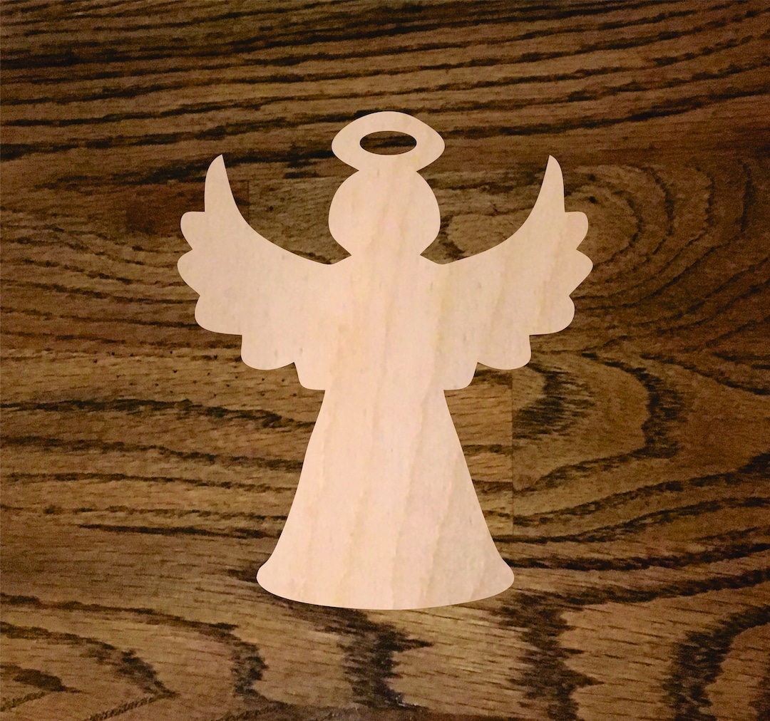 Set of 10 Angel Wood Shapes, Laser Cut Wood, Holiday Christmas ...